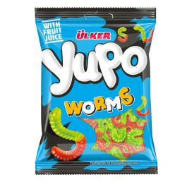 Yupo Worm Gummi Candy Bag in different flavors