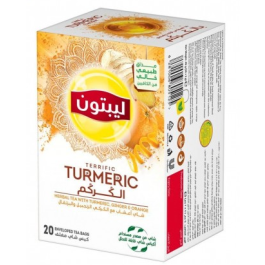 Lipton Herbal Tea with Terrific Turmeric, Caffeine free, 20 tea bags